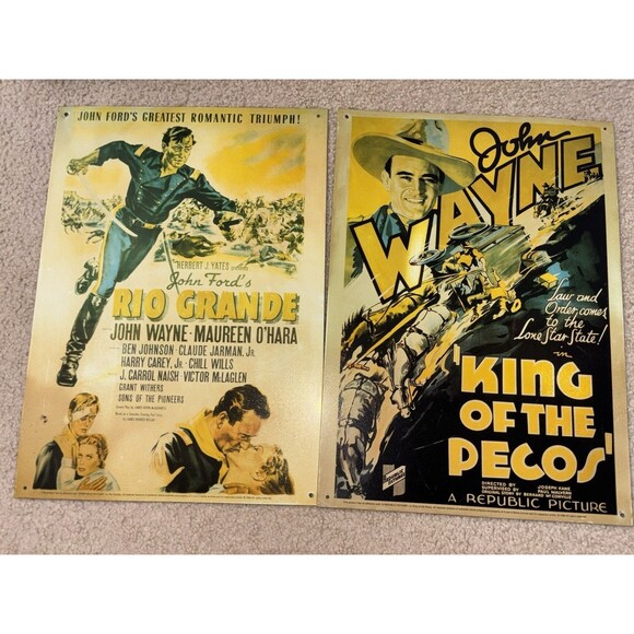 Art | John Wayne Tin Movie Posters Rio Grande King Of The Pecos In Need ...